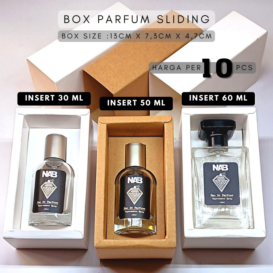 Jual 10 PCS - BOX PARFUM SLIDING ELLABO 30ML, 50ML, CLOUE 30ML, KOTAK ...