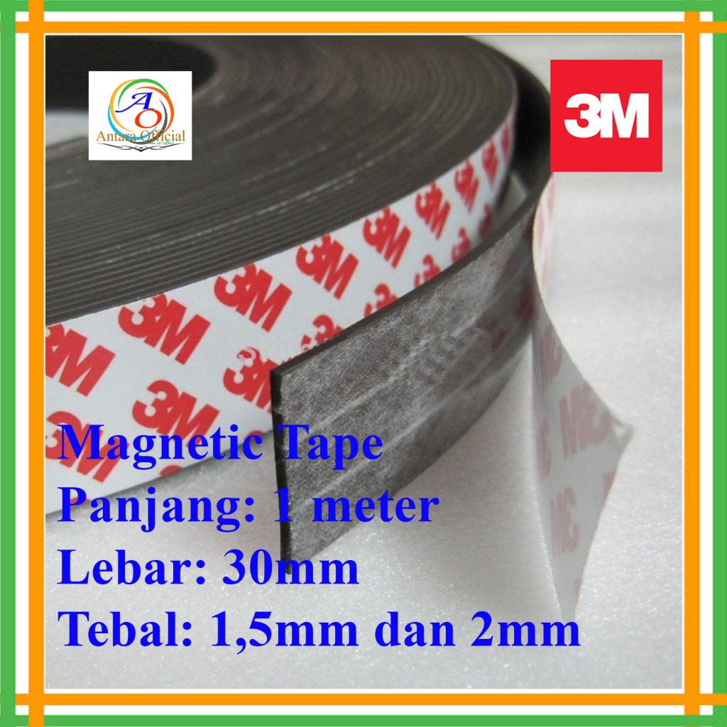 Jual Magnet Strip Lebar 30mm x 1 Meter Brand 3M Magnetic Tape | Shopee ...