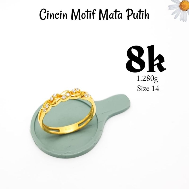 Jual CINCIN MOTIF MATA PUTIH 1.280gr KADAR 8K | Shopee Indonesia