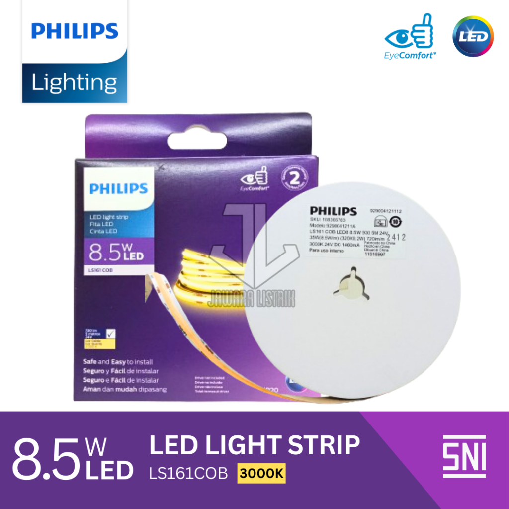 Jual PHILIPS LIGHT STRIP LED LS161 8.5W 13W COB 5 METER LAMPU LED FLEXIBLE PITA 5M 24V | Shopee ...