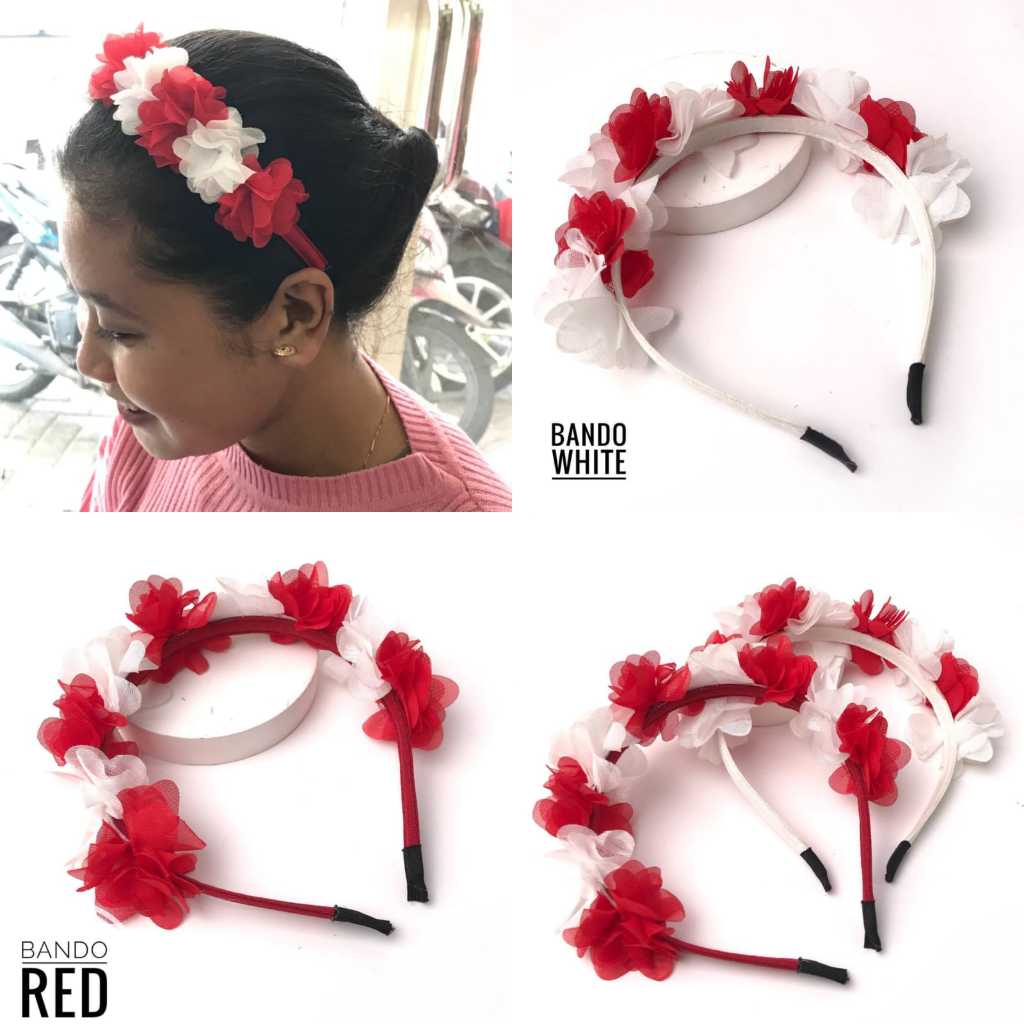Jual BANDO BUNGA FRILL MERAH PUTIH / BANDO INDONESIA / BANDO 17 AGUSTUS ...