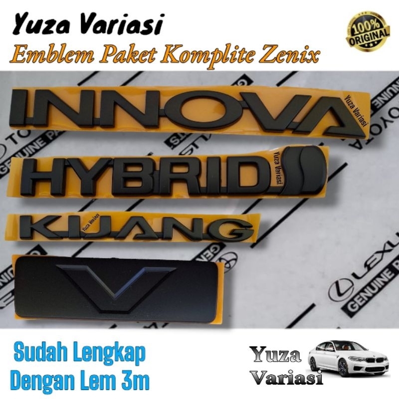Jual Paket Komplite Emblem Innova zenix Hitam Doff Original Toyota ...