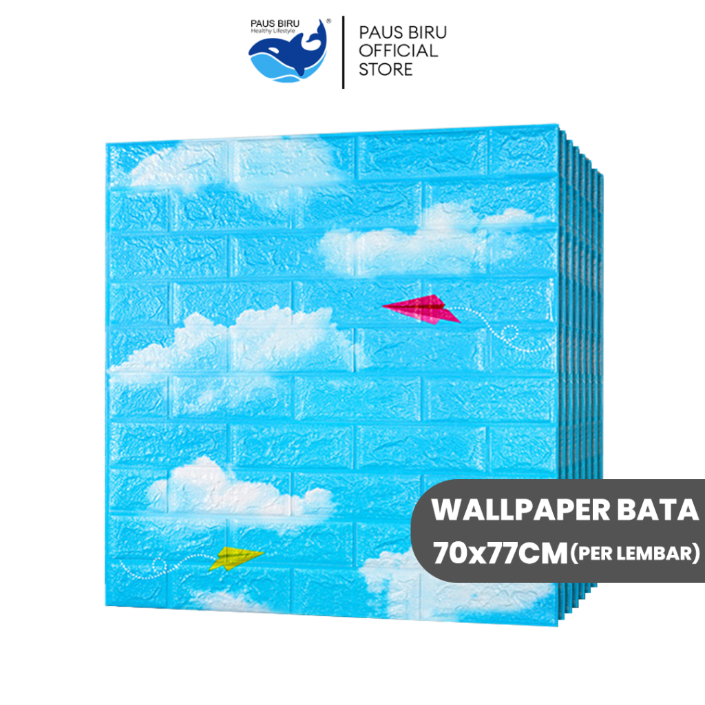 Jual Paus Biru - Wallpaper Dinding Ukuran Besar 70x77cm 3D Foam Bata ...