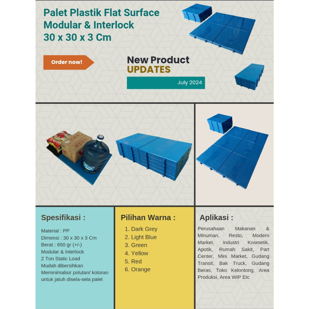 Jual Alas Mobil/ Palet Plastik FLAT Surface FUTARI 30 x 30 x 3 Cm | Shopee Indonesia