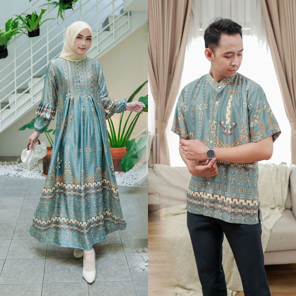 Jual Gamis Couple Suami Istri Serambit Keluarga Baju Muslim Pasangan ...