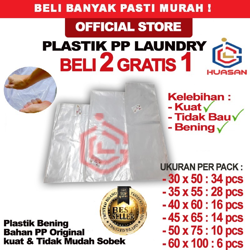 Jual BELI 2 GRATIS 1 Plastik Laundry / Plastik PP Laundry / Plastik ...