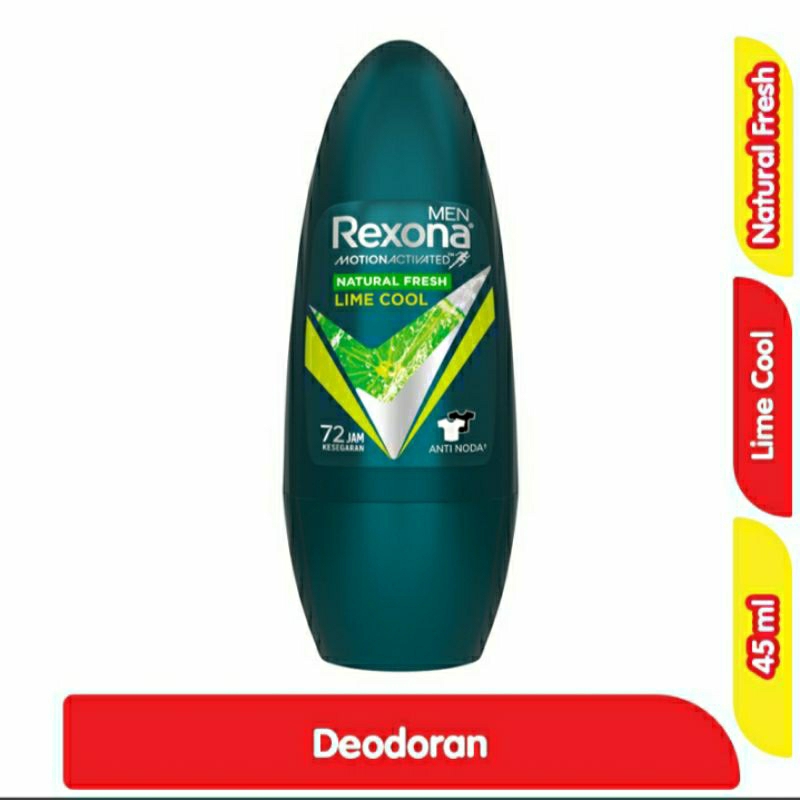 Jual Rexona Deodoran Roll On Pria Natural Fresh Lime Cool 45 ml ...