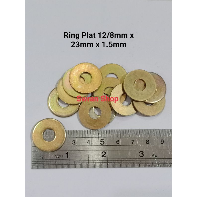 Jual Ring Plat 12/8mm / Washer Plate Baut 12/8mm x 23mm x 1.5mm (paket ...