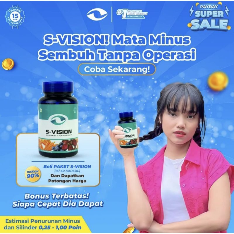 Jual S-Vision 60 Kapsul - Suplemen Mata Minus & Silinder Terbaik | Shopee Indonesia