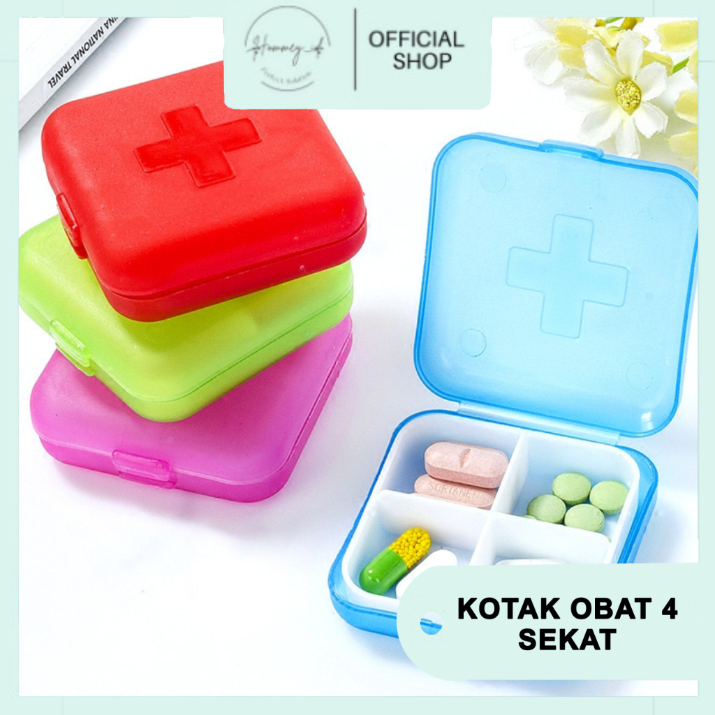 Jual HOMMEY ID - KOTAK OBAT MINI 4 SEKAT TRAVELLING | KOTAK OBAT 4 GRID ...