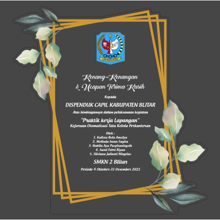 Jual PLAKAT VANDEL MAGANG PKL PENGABDIAN 2MM 16cm PLAKAT AKRILIK SEHARI ...