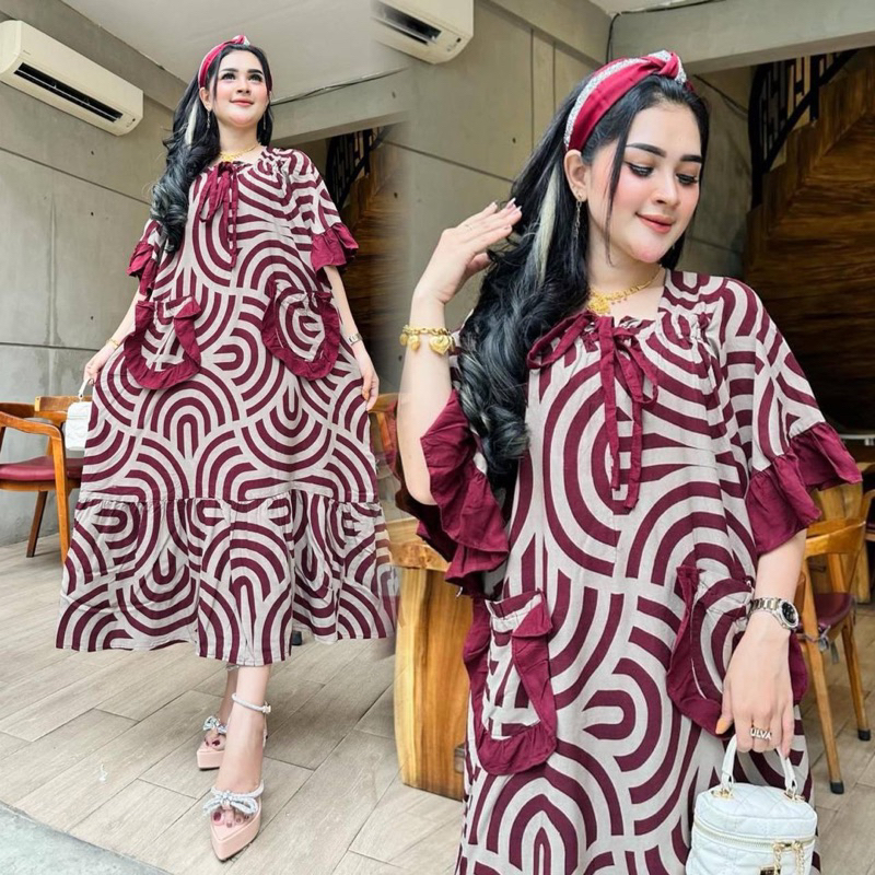 Jual LADY DRESS DASTER JUMBO LD 125 POLOS MODEL KEKINIAN TERBARU SAKU ...