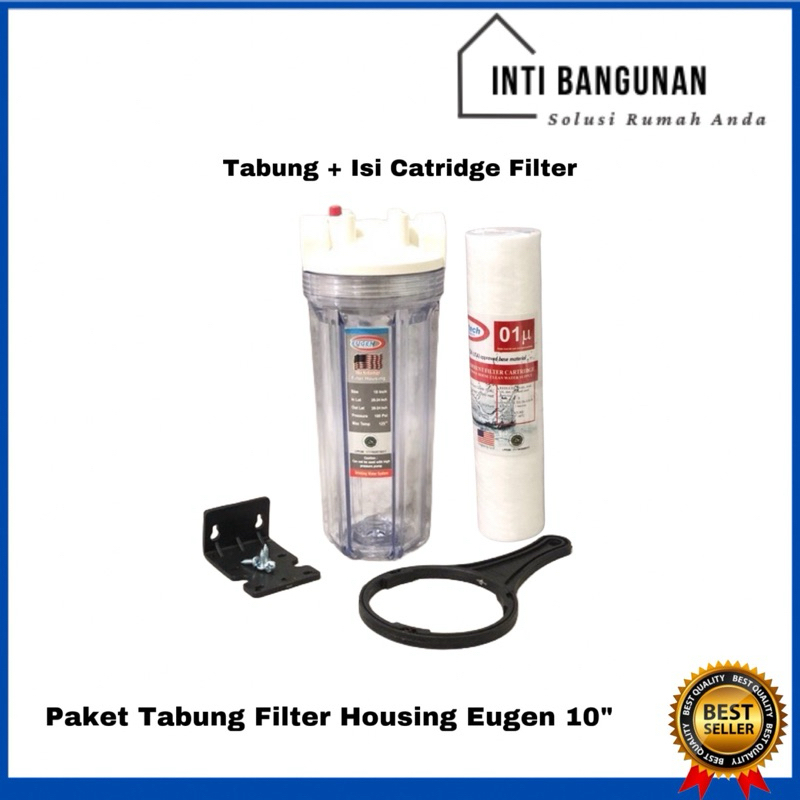 Jual Paket Tabung Housing Filter Air Eugen 10" / Clear Bening + Isi ...