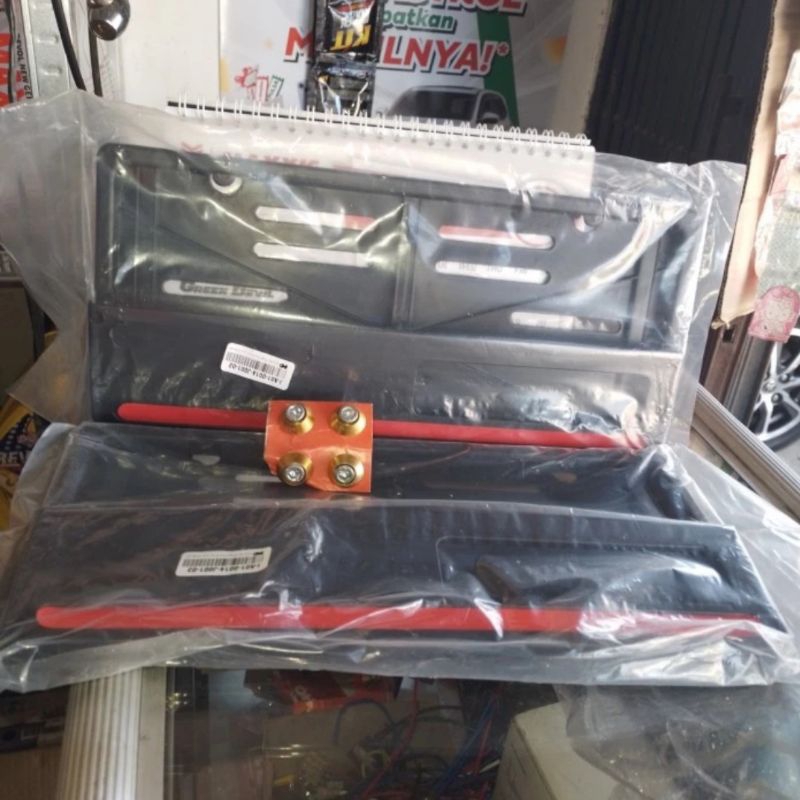 Jual bingkai cover plat nomor motor sepasang dan 4 baut variasi monel ...
