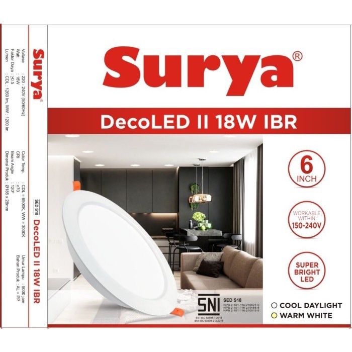 Jual Lampu Downlight Led Bulat Surya Deco LED 5 Watt / 9 Watt Lampu ...