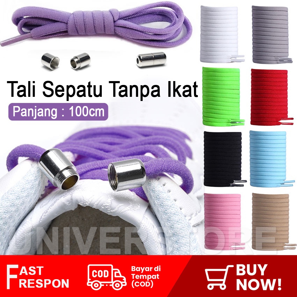Jual Praktis Tali Sepatu Elastis Tanpa Ikat Premium Lazy Lace Shoelaces ...