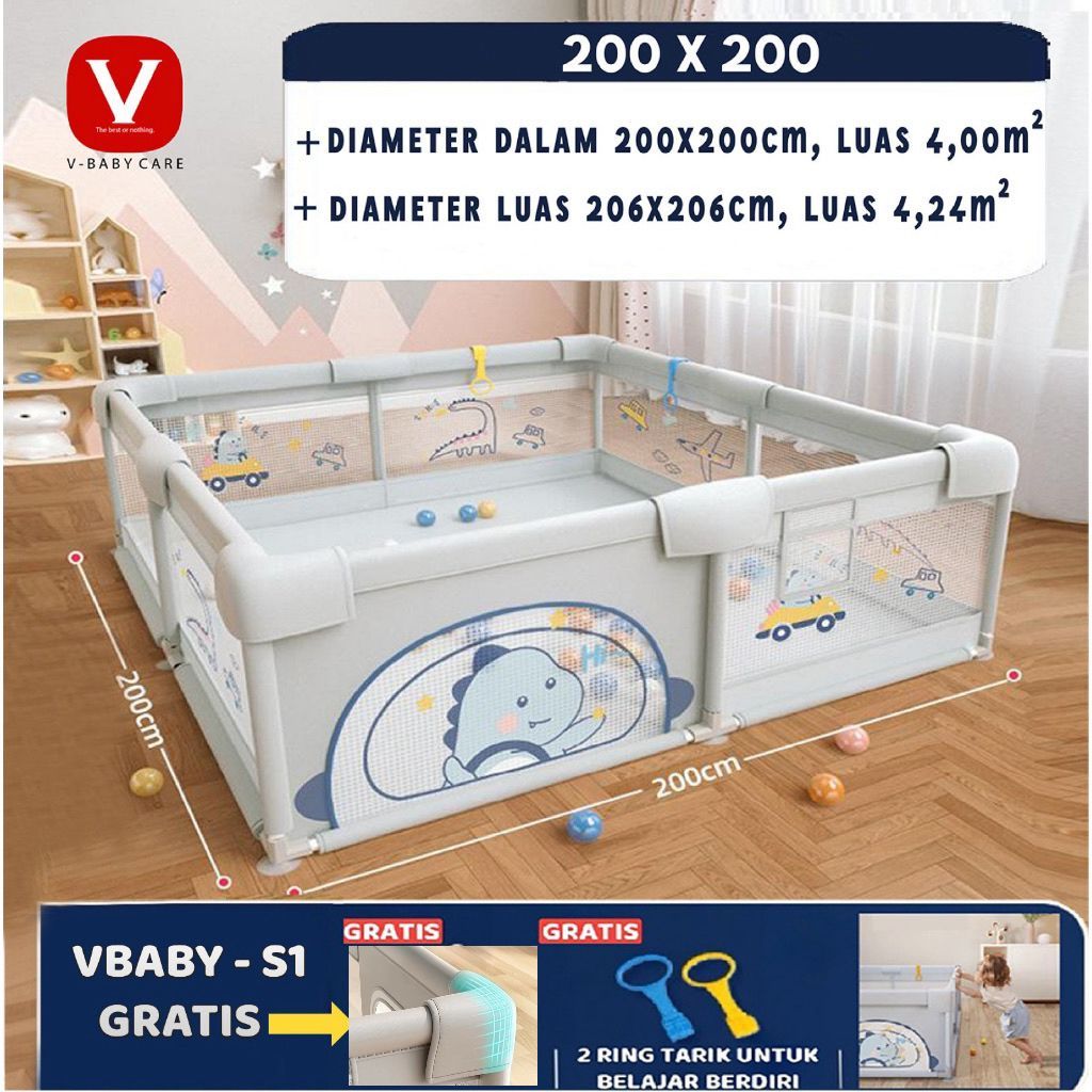Jual V-BABY CARE Pagar pengaman bayi untuk bermain/pagar bayi kolam ...