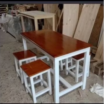 Jual meja makan bar cafe/meja makan kayu jati belanda/meja kayu minimalis | Shopee Indonesia