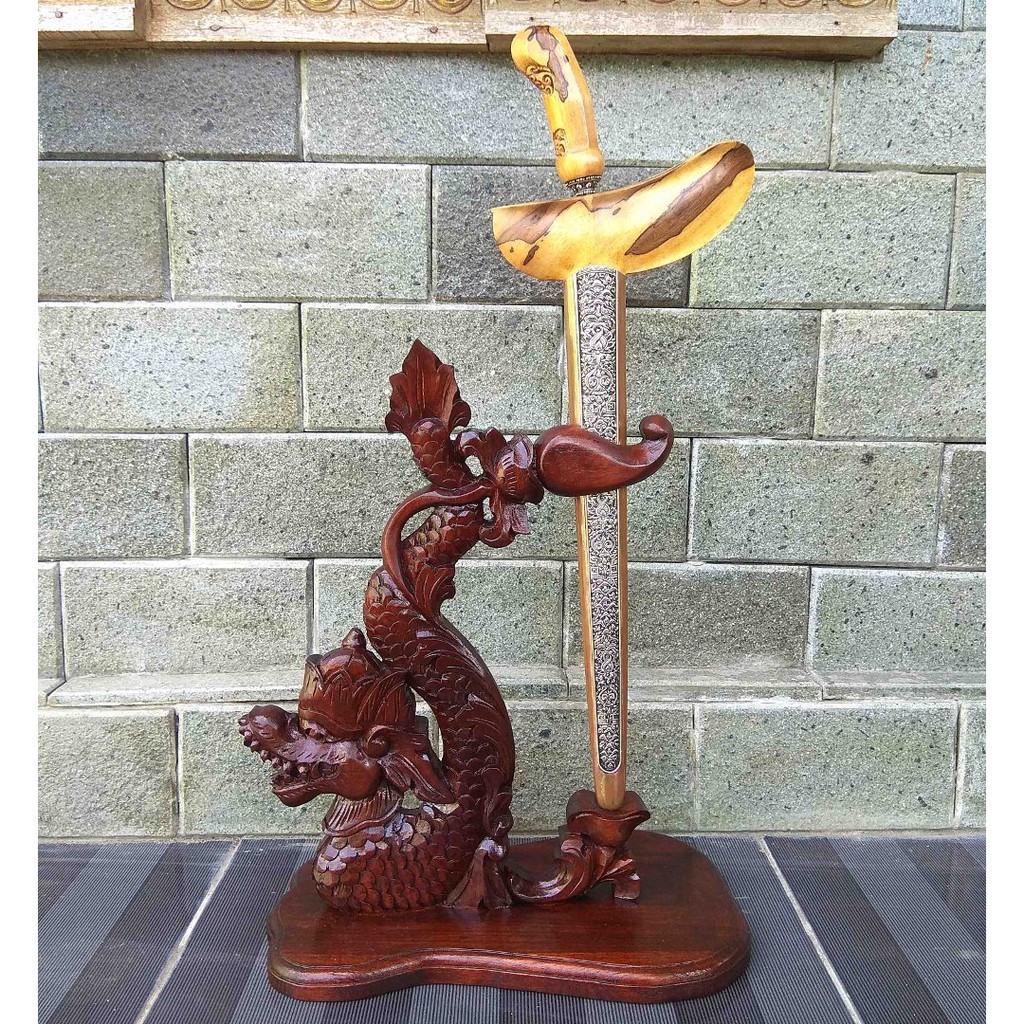 Jual Jagrak Stand Dudukan Keris Ukiran Naga Isi 1 Kayu Jati | Shopee ...