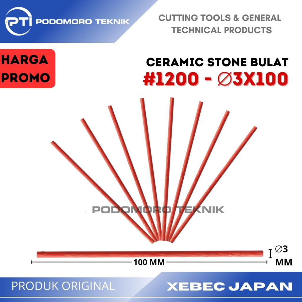 Jual Xebec #1200 3x100 mm Ceramic Fiber Stone Round Bulat Xebec Diameter 3 x 100 Grit 1200 Japan ...