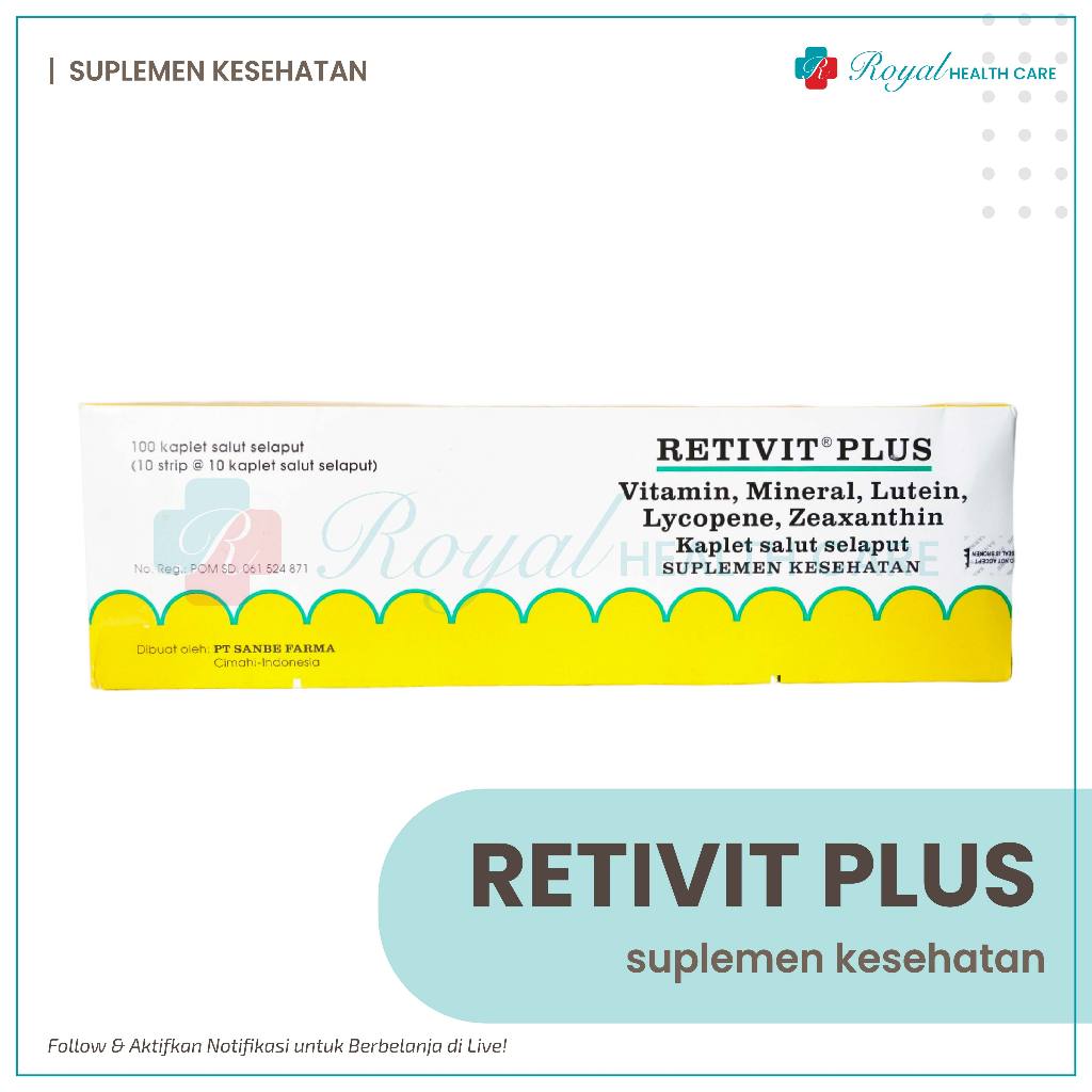 Jual RETIVIT PLUS BOX ISI 100 KAPLET Memelihara Kesehatan Fungsi Mata Dan Sebagai Antioksidan ...