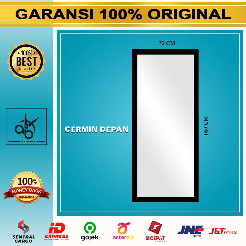 Jual Cermin Depan Persegi Panjang 160 x 70 cm Bingkai Aluminium Depan ...