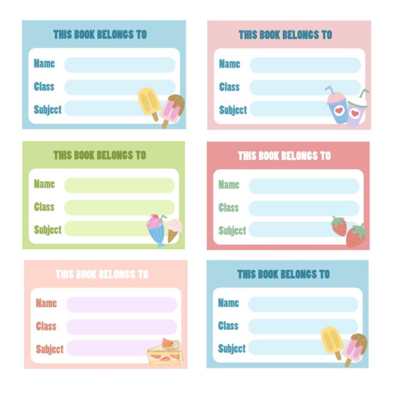 Jual Label Nama Estetik Stiker Nama Sticker Lucu Nama Buku Tempelan ...
