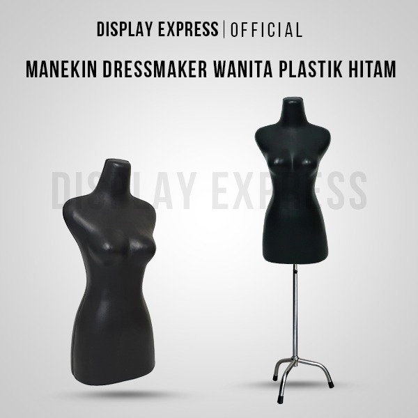 Jual Manekin Setengah Badan / Patung DRESSMAKER wanita PLASTIK HITAM ...