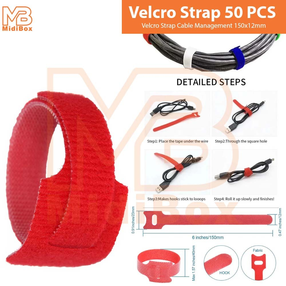 Jual Velcro Strap Cable Management 150x12mm 50 PCS | Shopee Indonesia