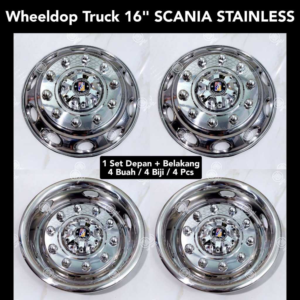 Jual [4 Buah] WHEELDOP VARIASI WELDOP TRUCK SCANIA 16" STAINLESS WILDOP ...