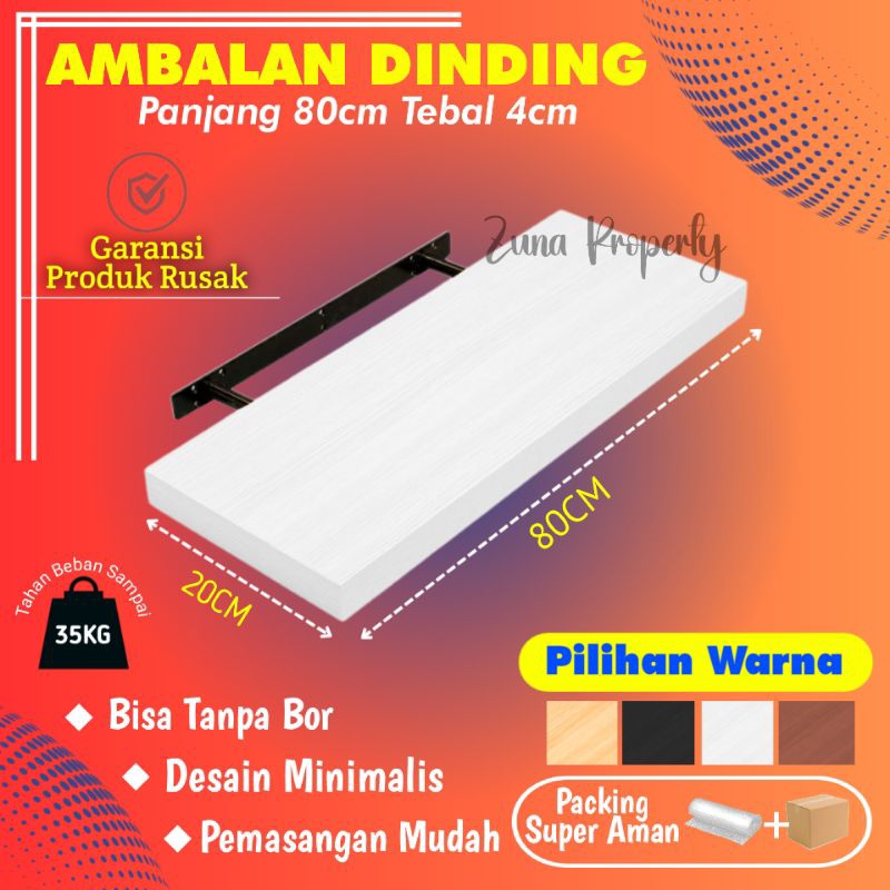 Jual Ambalan Dinding Minimalis 80cm x 20cm | Rak Ambalan Kamar ...