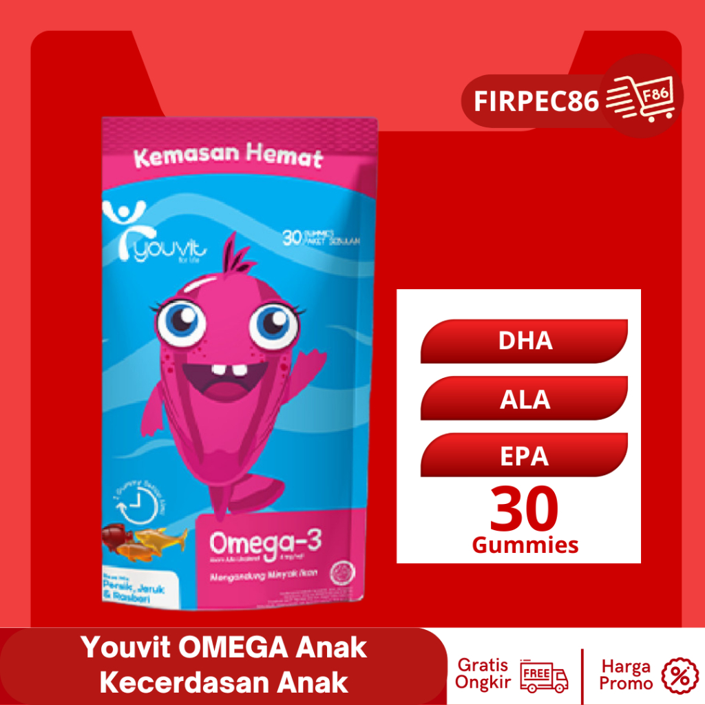 Jual Youvit Gummy Multivitamin Omega-3 Anak 1 Pouch | Shopee Indonesia