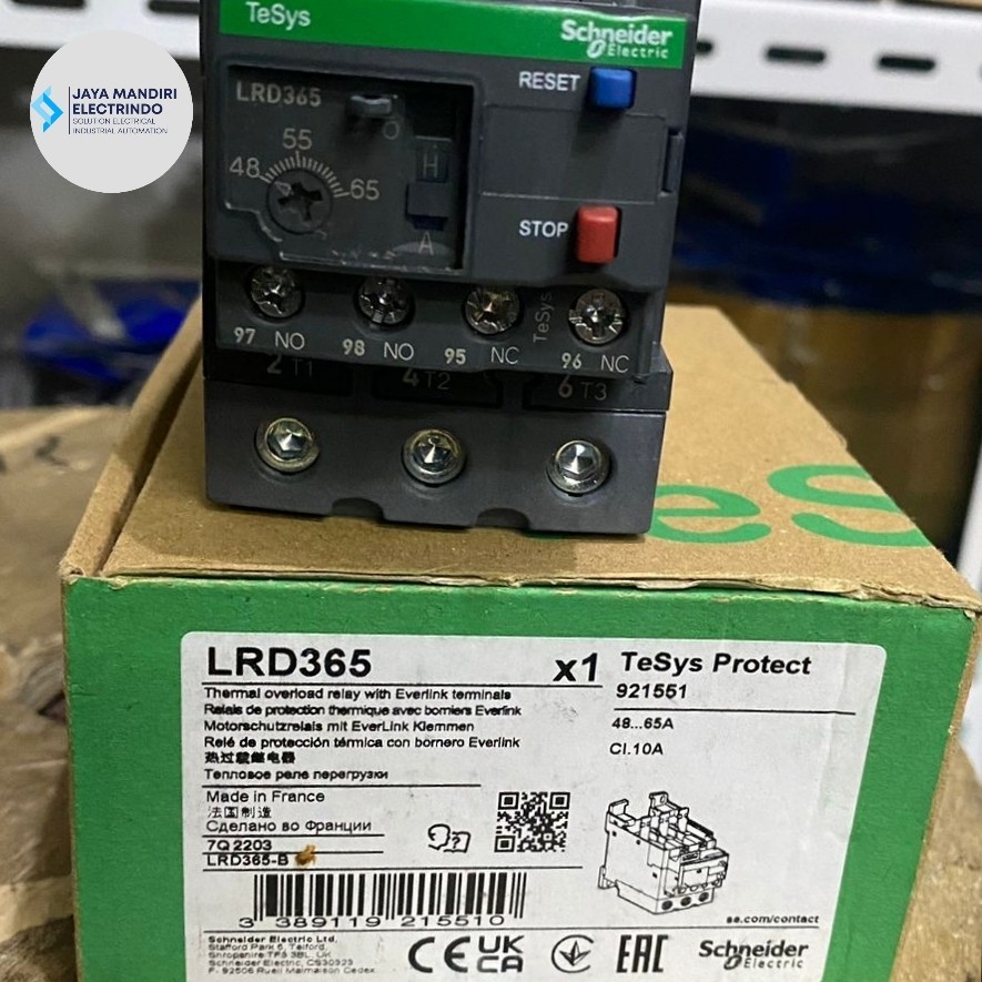 Jual THERMAL OVERLOAD RELAY TOR SCHNEIDER LRD365 48-65A ORIGINAL ...