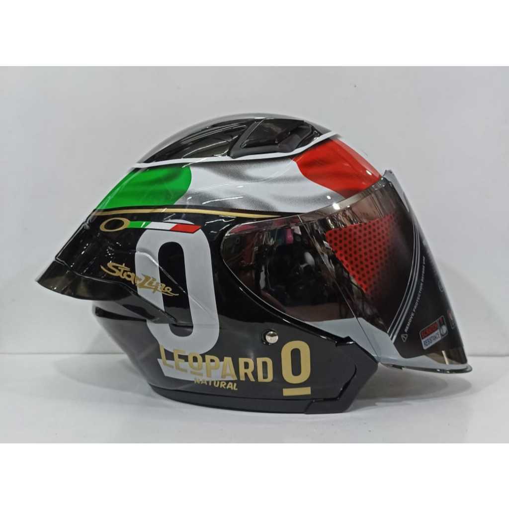 Jual HELM LEOPARD BLACK BIOSDAY VISOR IRIDIUM FREE SPOILER | Shopee ...
