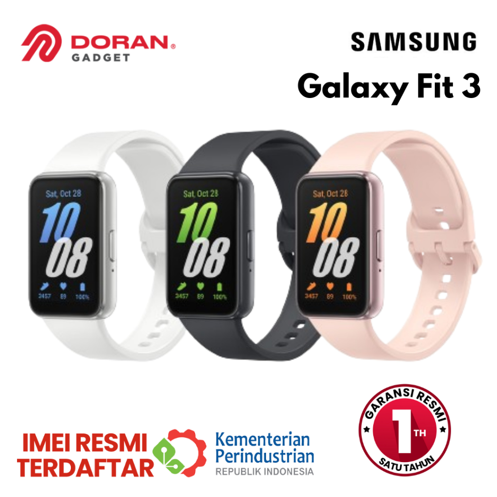 Jual Samsung Galaxy Fit 3 Smartwatch Gray Silver Gold - Garansi Resmi 1 ...