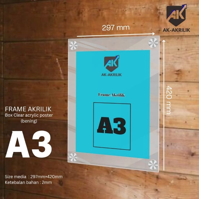 Jual Sign board acrylic pin stainless Frame poster Iklan brosur dinding ...
