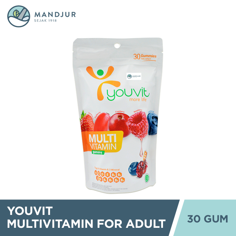 Jual Youvit Multivitamin For Adult 30 Gummies - Multivitamin Gummy Dewasa Rasa Mix Berry ...