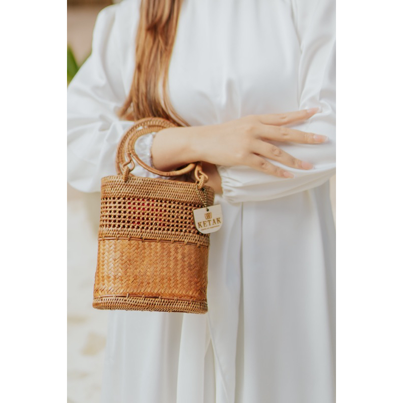 Jual Ketak Nusantara Rara slim bambu tas anyaman dari rumput ketak ...