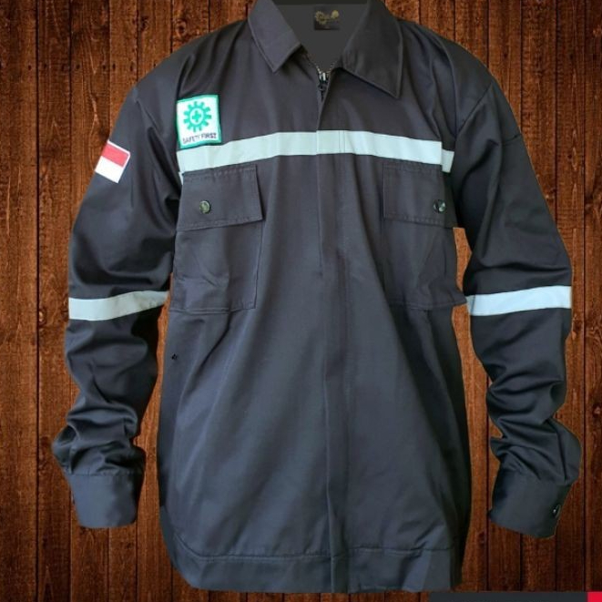 Jual KEMEJA SAFETY PANJANG Wearpack Safety Atasan /Dongker polos/Kemeja ...