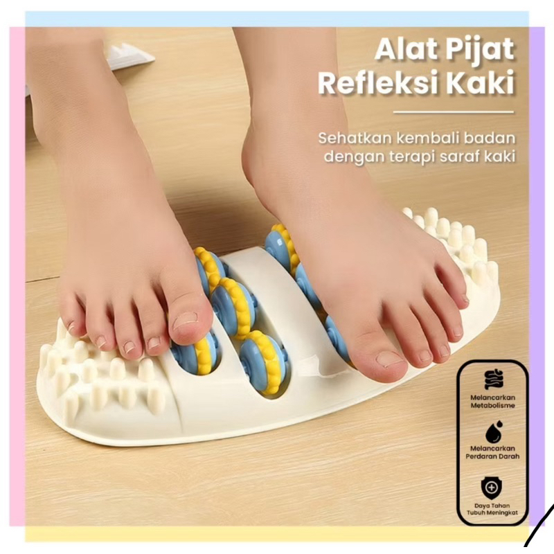 Jual [ COD ] Alat Terapi Kaki Pijat Alas Telapak Kaki Refleksi Kesehatan Akupuntur Rol Roda ...