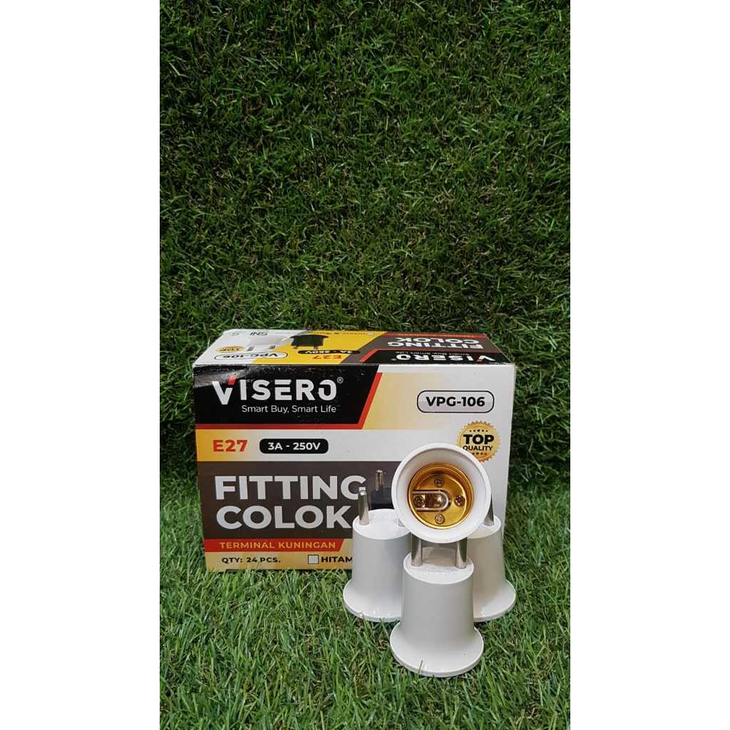 Jual Fitting Colok VISERO VPG-106 E27 3A 250V Terminal Kuningan Putih SNI | Shopee Indonesia