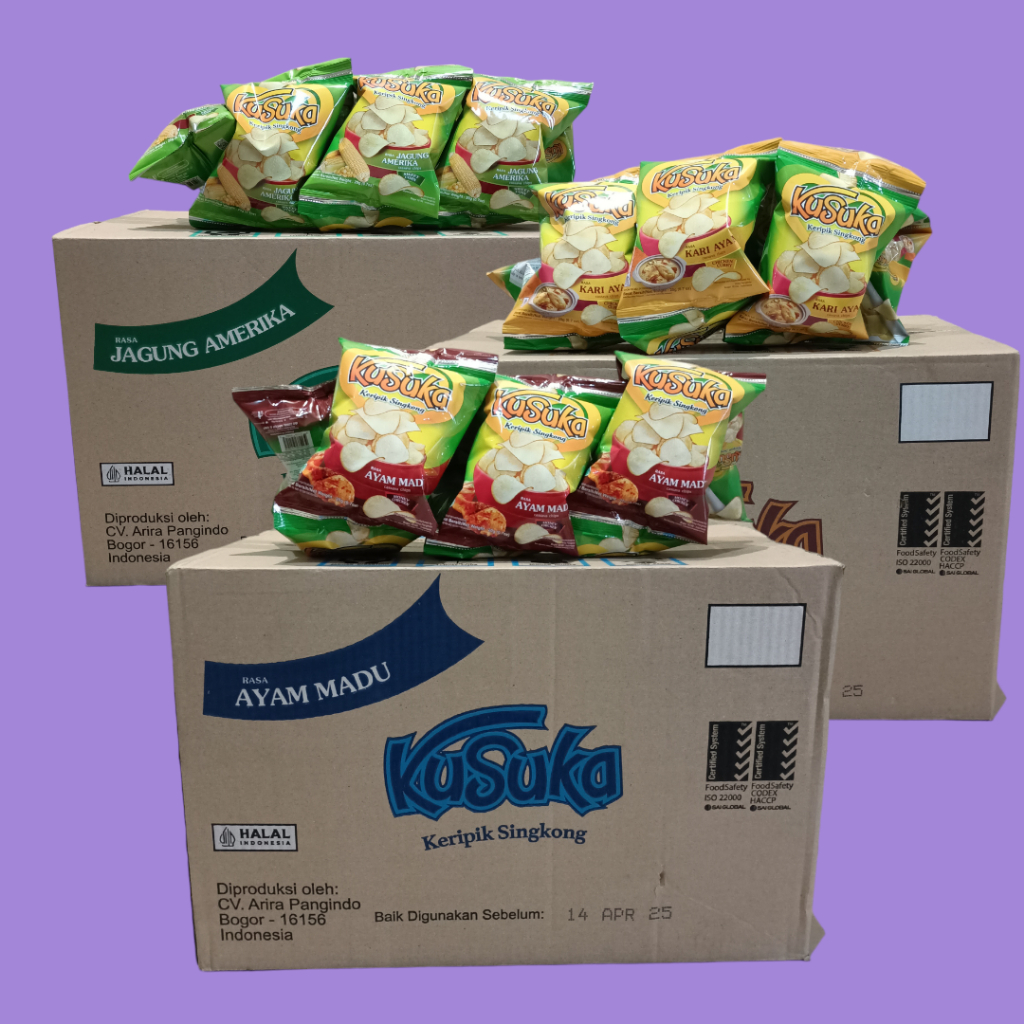 Jual KUSUKA Keripik Singkong Ayam Madu, Kari Ayam, Jagung Amerika 20gr (60 pcs/karton) | Shopee ...