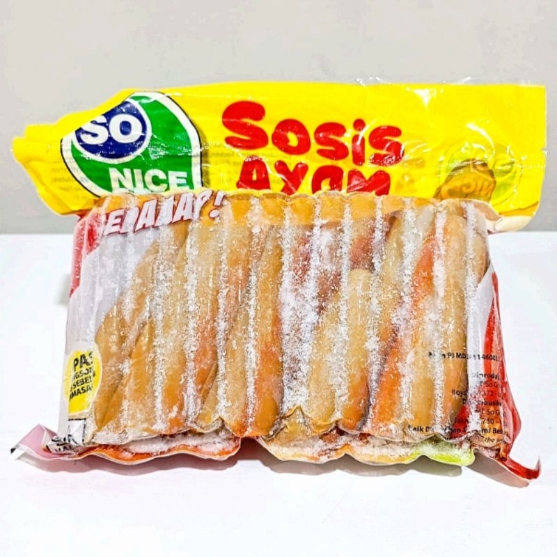 Jual So Nice Sosis Ayam Sedap 1 kg Isi 40 pcs | Shopee Indonesia