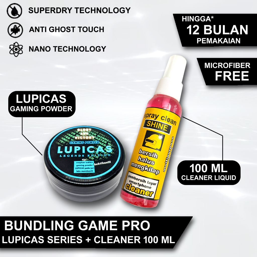 Jual BUNDLING GAMING PELICIN LAYAR HP LUPICAS GAMING POWDER + LUPICAS ...