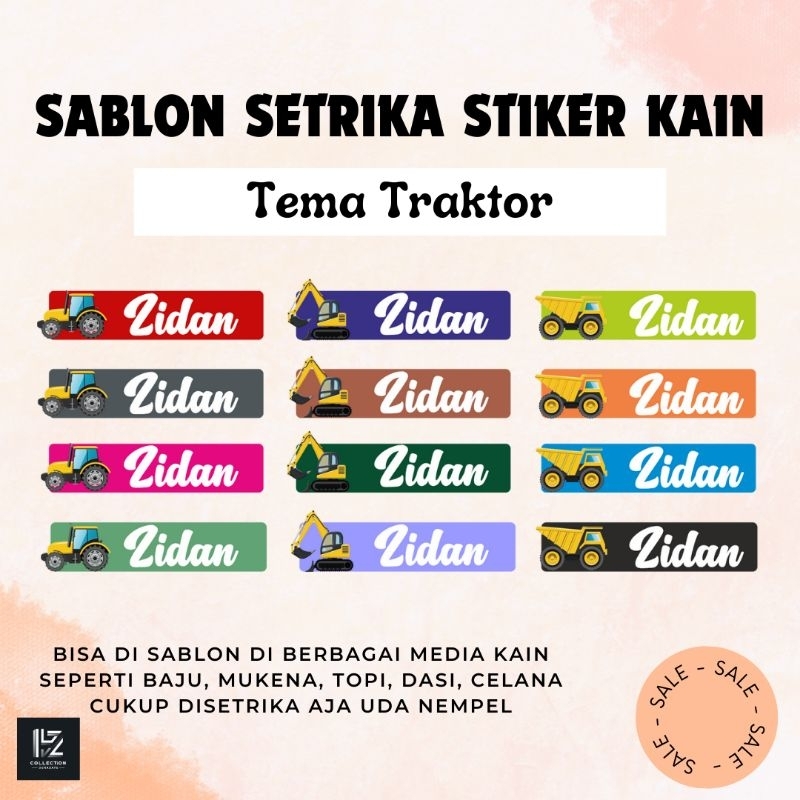 Jual Sticker Kain Custome | Label Nama Printing Isi 28/36/50 Pcs Untuk ...