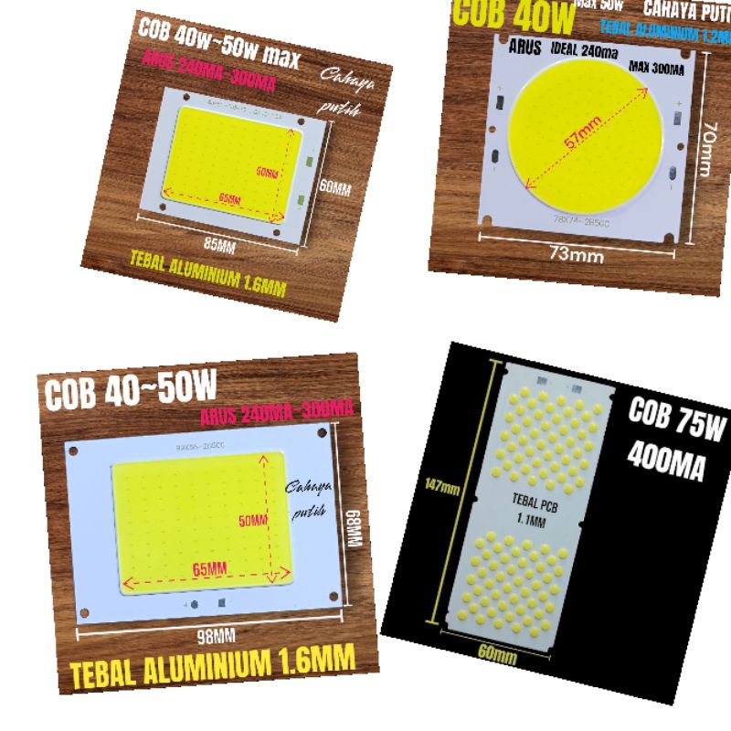 Jual LED COB 40w 50w 75w lampu sorot/lampu tembak warna putih | Shopee Indonesia