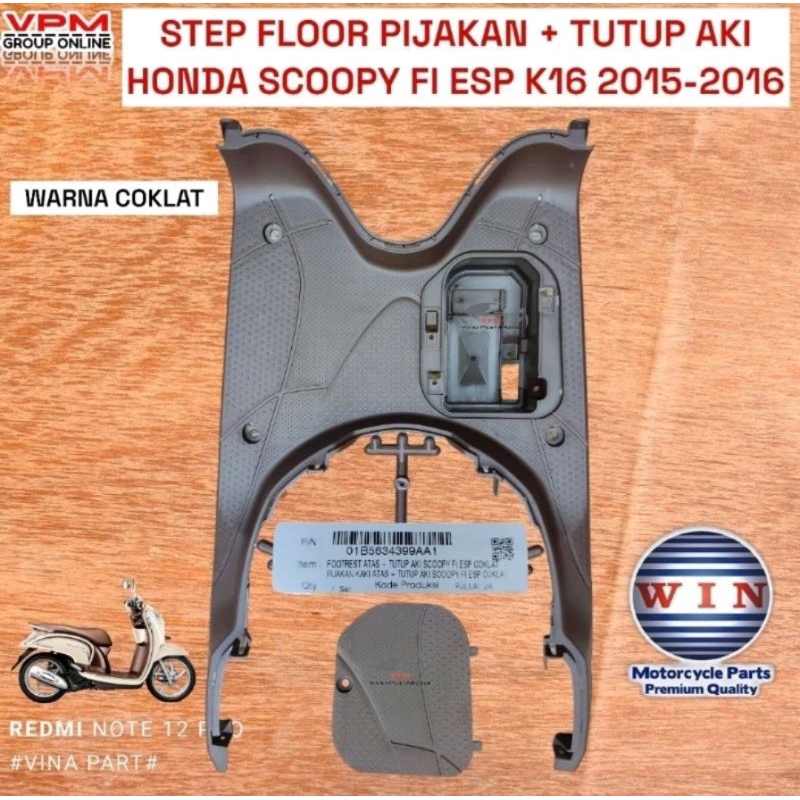 Jual bordes footrest pijakan kaki atas tutup aki scoopy fi esp K16 A40 TH 2015 - 2016 hitam ...