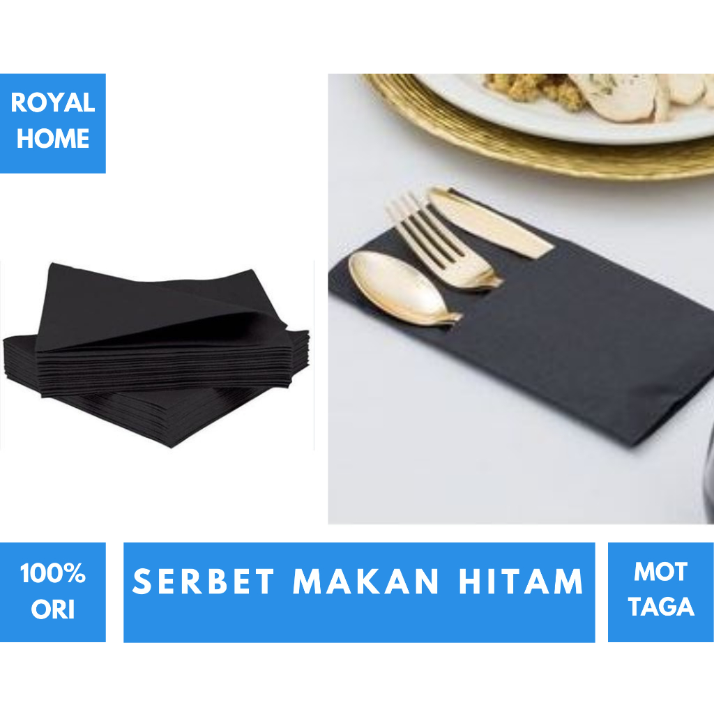 Jual Serbet kertas hitam Paper napkin Black 25pcs ukuran 38x38 cm ...