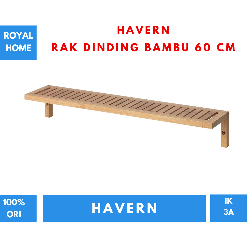 Jual Rak dinding penyimpan handuk bahan bambu Wall Shelf Bamboo panjang ...