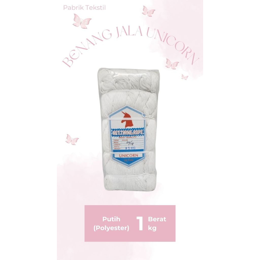 Jual Benang Jala Polyester Unicorn / Benang Jala PE / Putih / 1kg ...